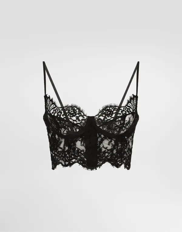 Dolce & Gabbana Lace Balconette Bralette Underwear - Black