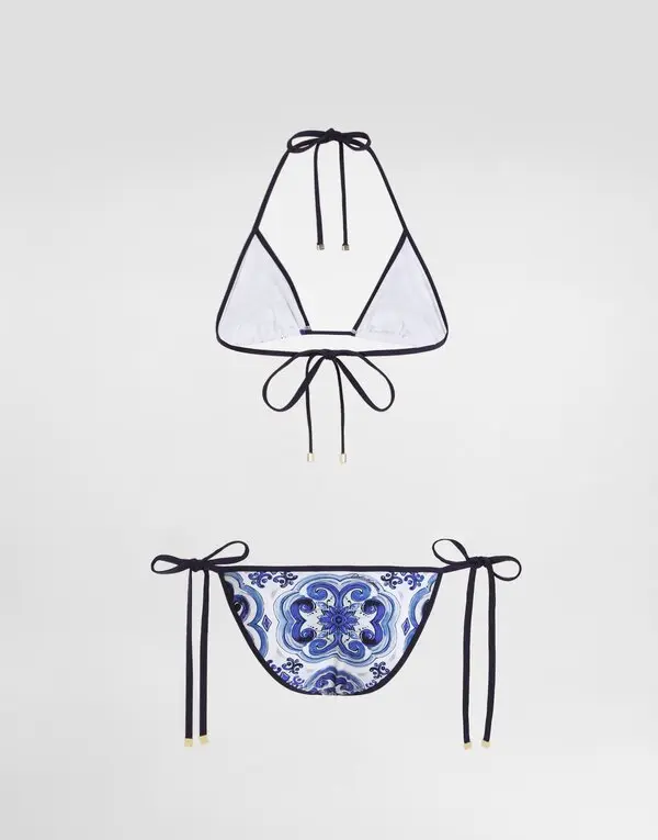 Dolce & Gabbana Majolica Triangle Bikini Set