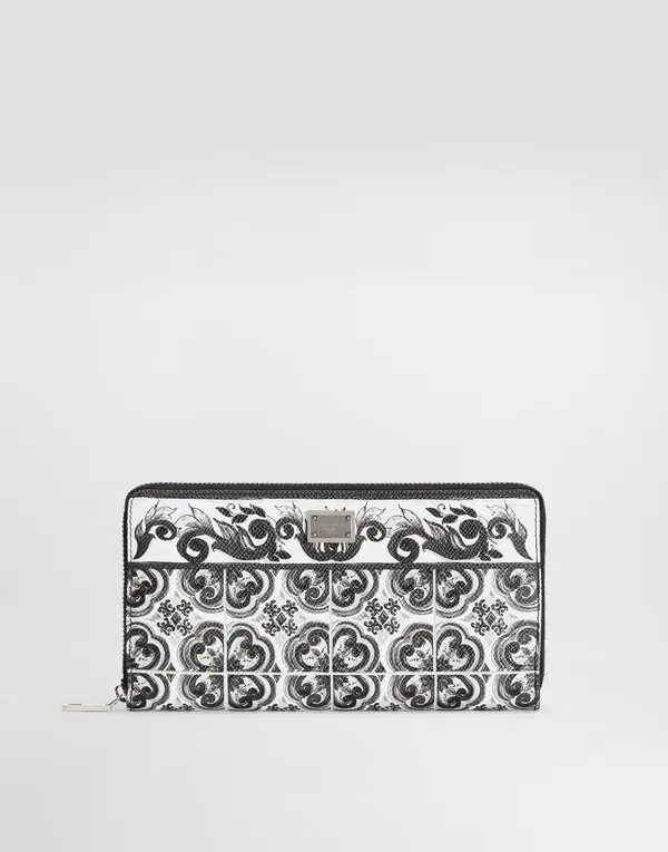 Dolce & Gabbana Majolica-print Calfskin Wallet Wallets And Small Leather Goods - Multicolor
