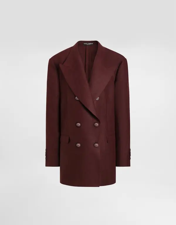 Dolce & Gabbana Double-breasted Jacket In Sartorial Linen Canvas Blazers Multi-colored