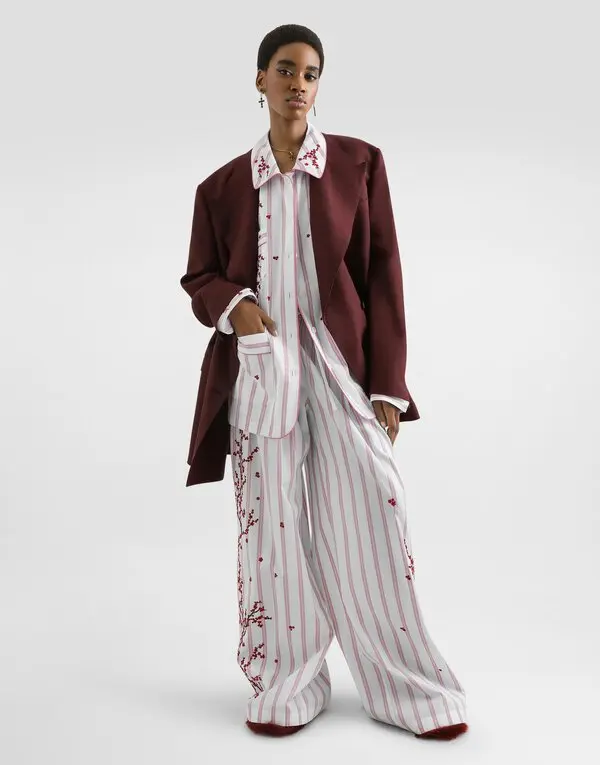 Dolce & Gabbana Double-breasted Jacket In Sartorial Linen Canvas Blazers Multi-colored