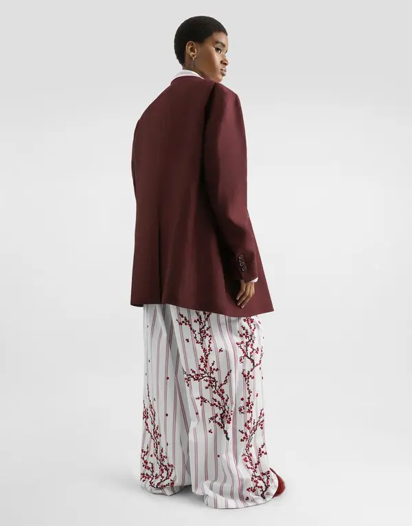 Dolce & Gabbana Double-breasted Jacket In Sartorial Linen Canvas Blazers Multi-colored