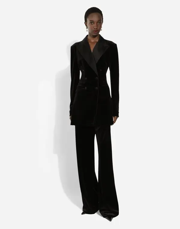 Dolce & Gabbana Double-breasted Velvet Turlington Jacket Blazers