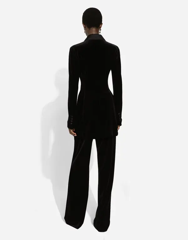 Dolce & Gabbana Double-breasted Velvet Turlington Jacket Blazers