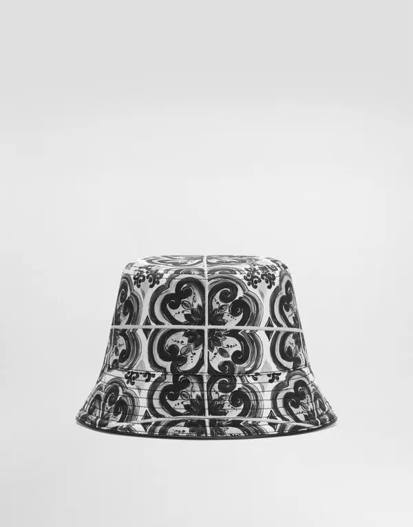Dolce & Gabbana Majolica-print Drill Bucket Hat Hats And Gloves - Multicolor