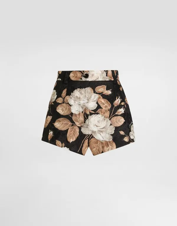 Dolce & Gabbana Vintage Rose- Brocade Shorts Pants And Shorts - Print