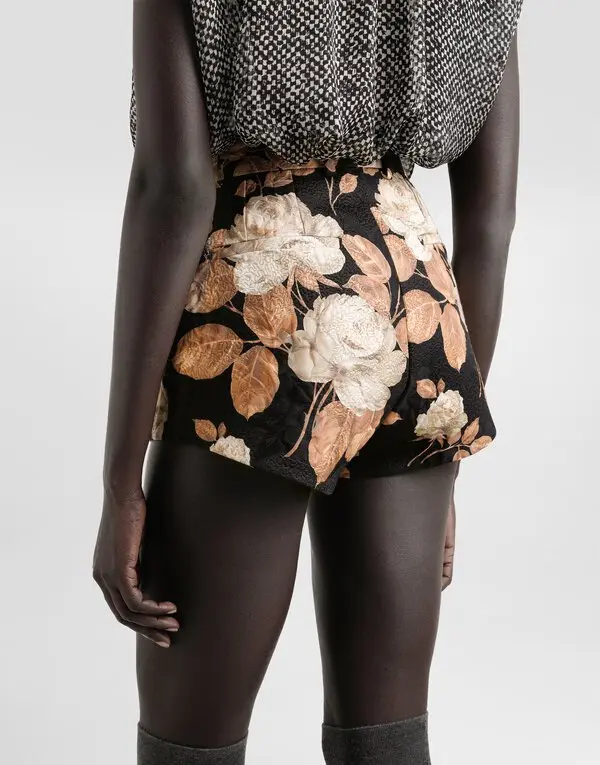 Dolce & Gabbana Vintage Rose Brocade Shorts - Print
