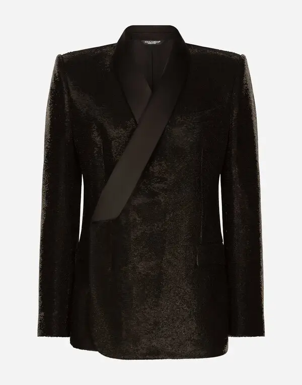 Dolce & Gabbana Sequined Double-breasted Sicilia-fit Tuxedo Jacket Suits And Blazers Sequins