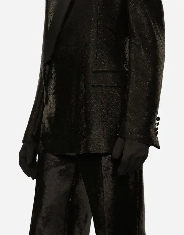 Dolce & Gabbana Sequined Double-breasted Sicilia-fit Tuxedo Jacket Suits And Blazers Sequins