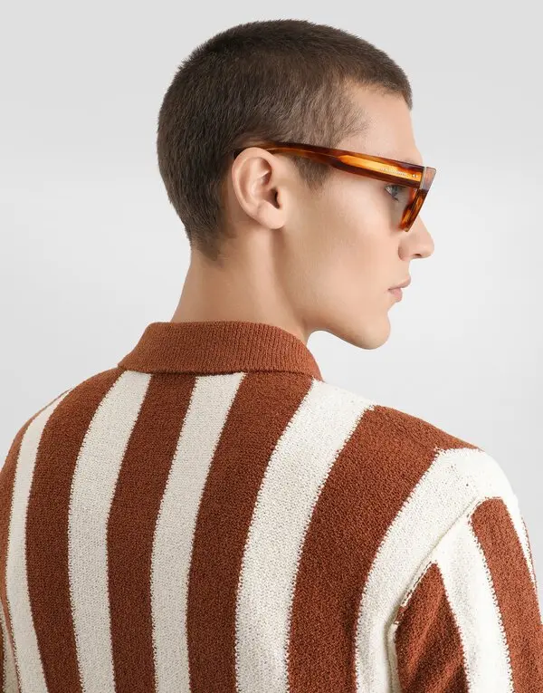 Dolce & Gabbana Striped Knit Shirt Sweaters And Cardigans - Multicolor