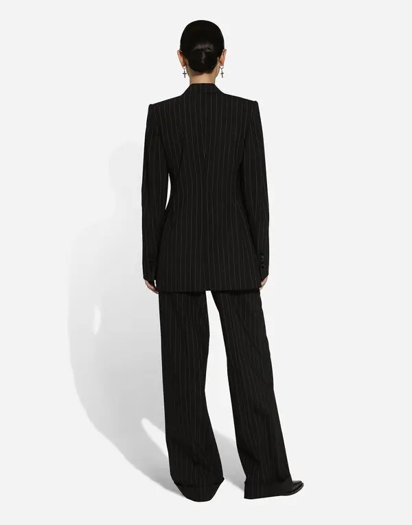 Dolce & Gabbana Flared Pinstripe Wool Pants Pants And Shorts