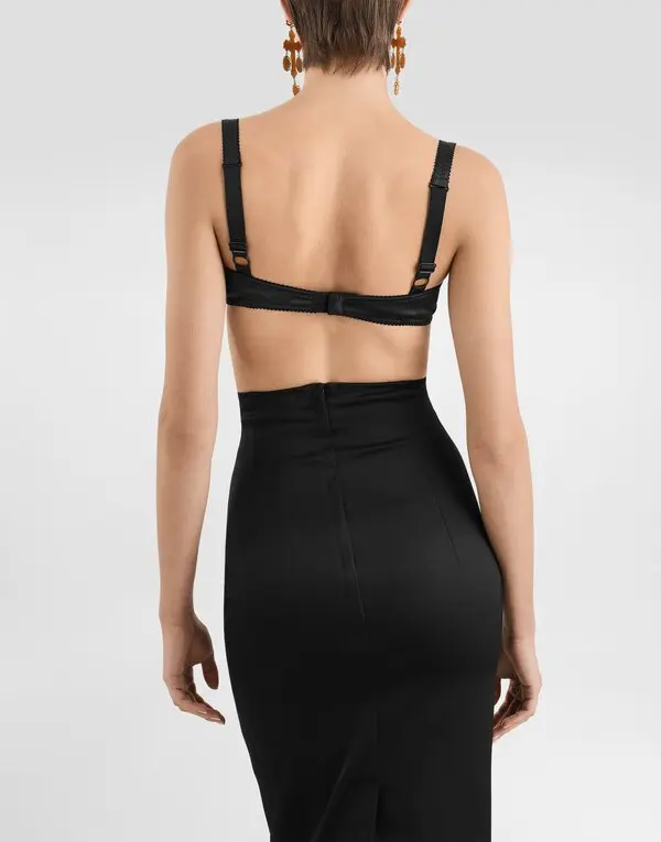 Dolce & Gabbana Satin Balconette Bra With Conical Cups Underwear