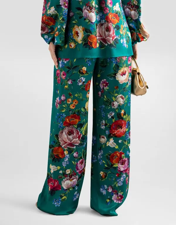 Dolce & Gabbana Rose-print Satin Vanity Trousers Collection
