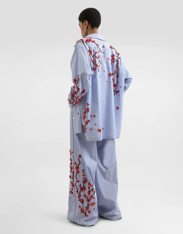 Dolce & Gabbana Silk Top With Lace Inserts Shirts And Tops Silk