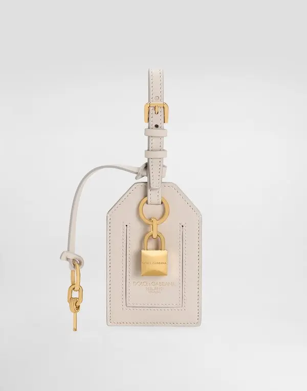 Dolce & Gabbana Calfskin Keychain - Beige