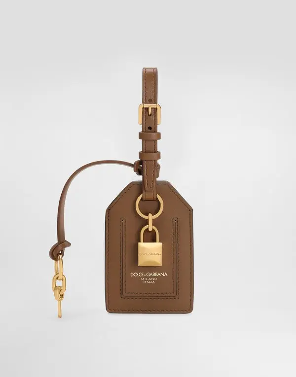 Dolce & Gabbana Calfskin Keychain - Brown