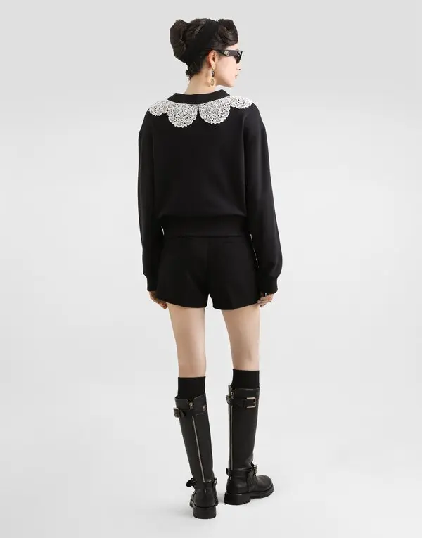 Dolce & Gabbana Sweatshirt With Macramé And Bow Detail