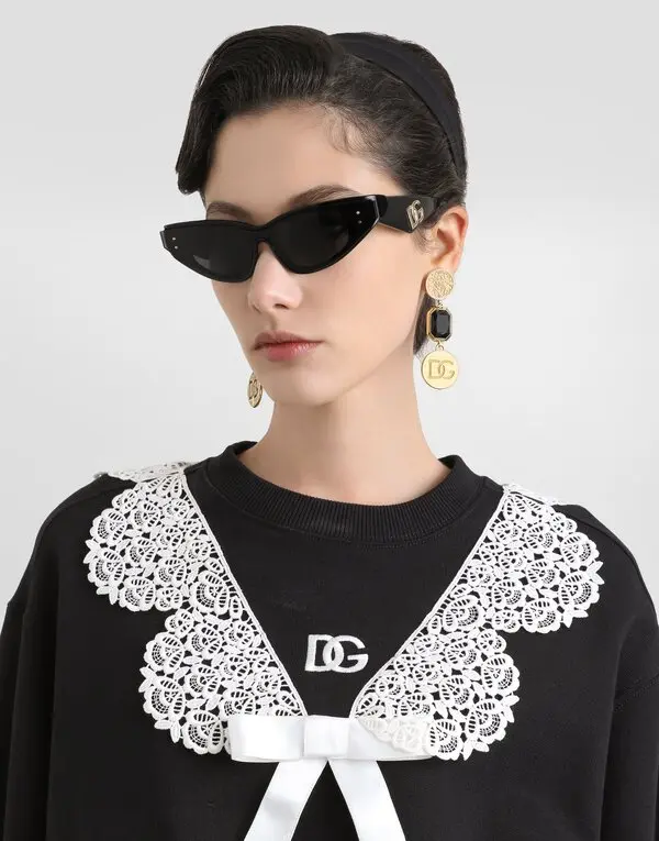 Dolce & Gabbana Sweatshirt With Macramé And Bow Detail