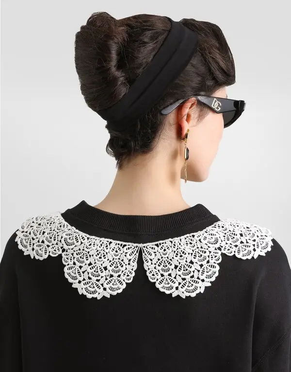 Dolce & Gabbana Sweatshirt With Macramé And Bow Detail