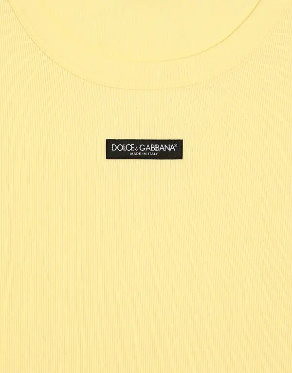 Dolce & Gabbana Ribbed Jersey Tank Top - Yellow