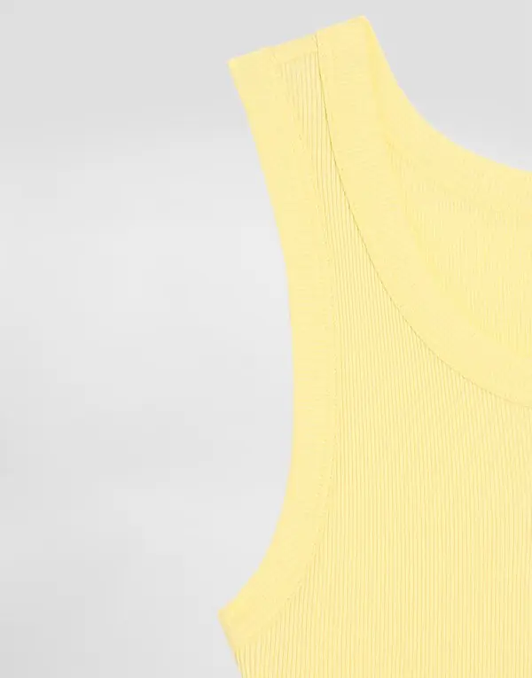 Dolce & Gabbana Ribbed Jersey Tank Top - Yellow