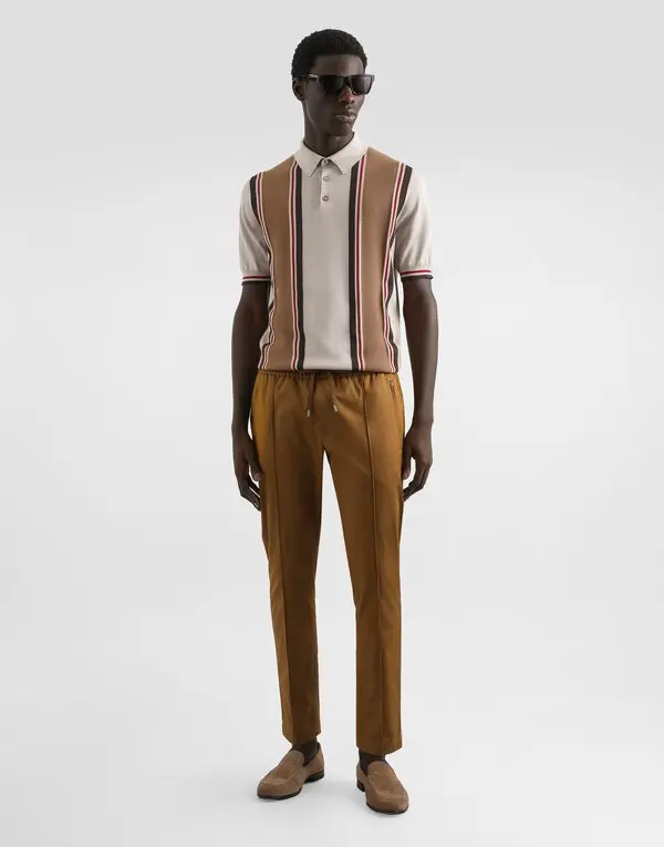 Dolce & Gabbana Satin Silk Polo Shirt Sweaters And Cardigans - Multicolor