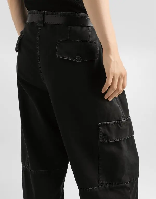 Dolce & Gabbana Stretch Cotton Trousers - Black