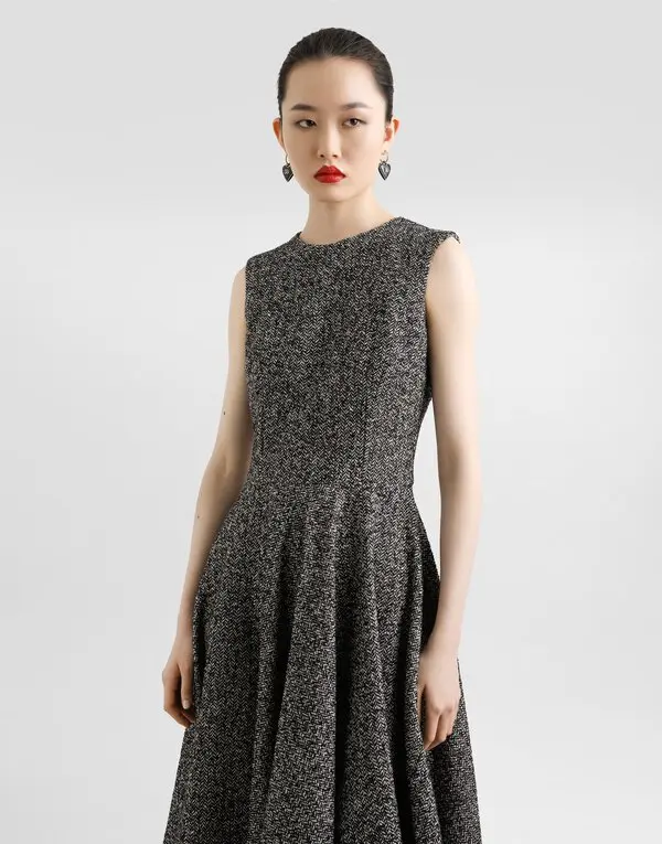 Dolce & Gabbana Sleeveless Chevron Print Dress