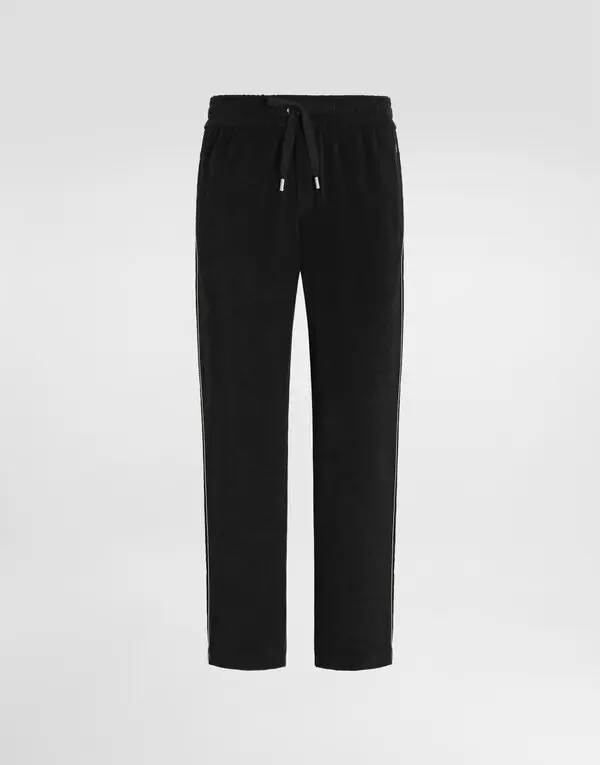 Dolce & Gabbana Cotton Terry Drawstring Trousers - Black