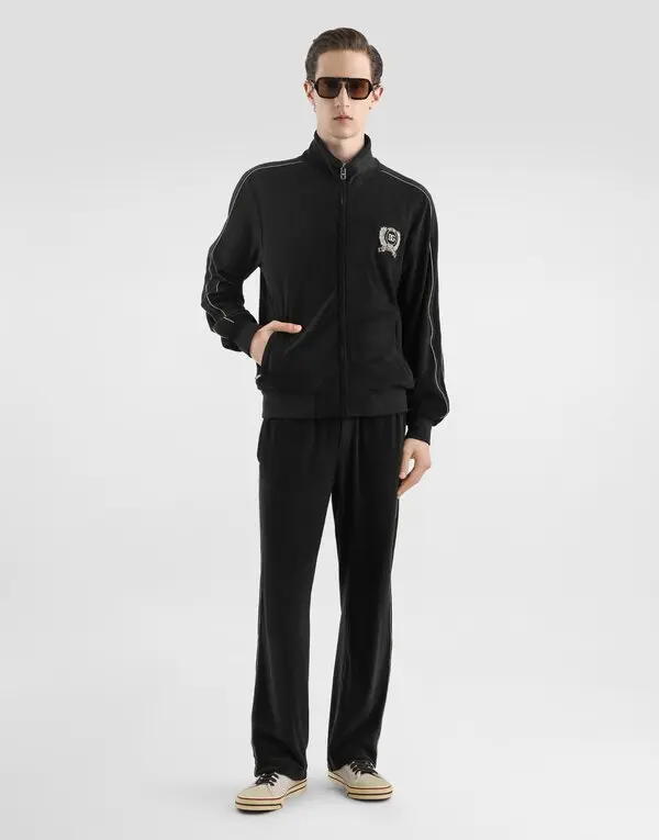 Dolce & Gabbana Cotton Terry Drawstring Trousers - Black