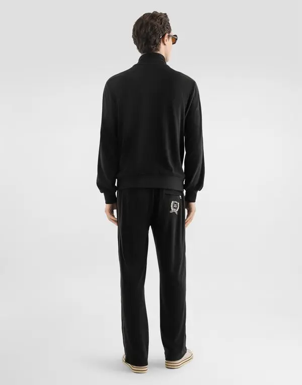 Dolce & Gabbana Cotton Terry Drawstring Trousers - Black