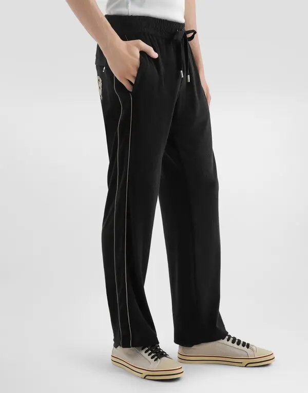 Dolce & Gabbana Cotton Terry Drawstring Trousers - Black
