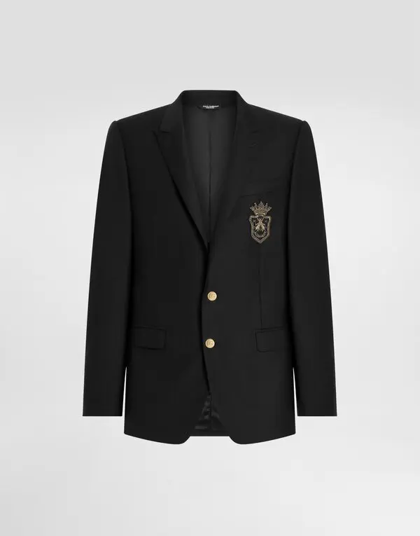 Dolce & Gabbana Single-breasted Martini-fit Jacket With Patch Suits And Blazers