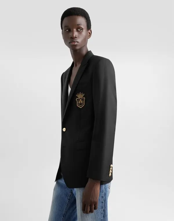 Dolce & Gabbana Single-breasted Martini-fit Jacket With Patch Suits And Blazers