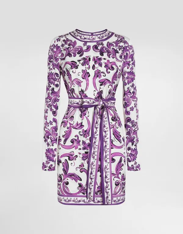 Dolce & Gabbana Majolica-print Charmeuse Dress Dresses - Multicolor