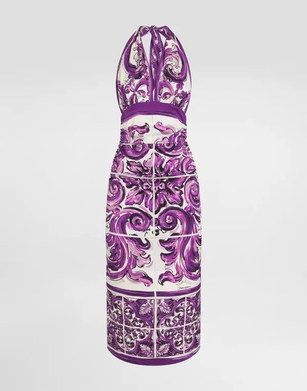 Dolce & Gabbana Majolica-print Charmeuse Dress Dresses - Multicolor