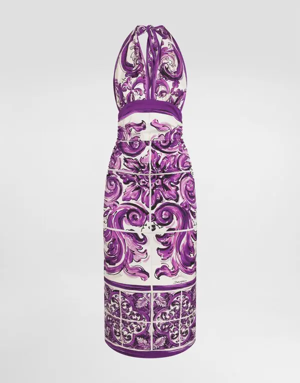 Dolce & Gabbana Majolica-print Charmeuse Dress Dresses - Multicolor