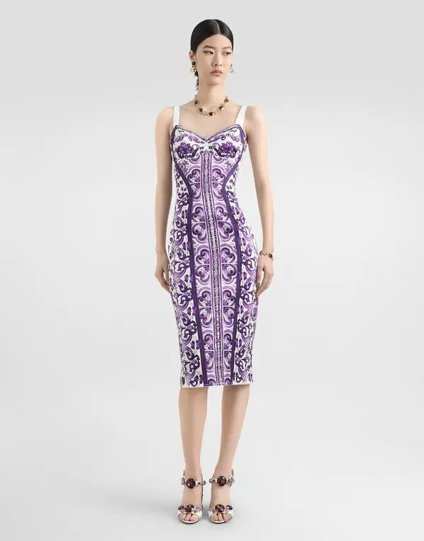 Dolce & Gabbana Majolica Print Midi Dress