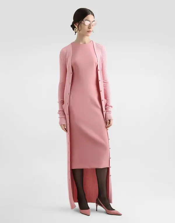 Dolce & Gabbana Long Ribbed Wool Cardigan Sweaters And Cardigans