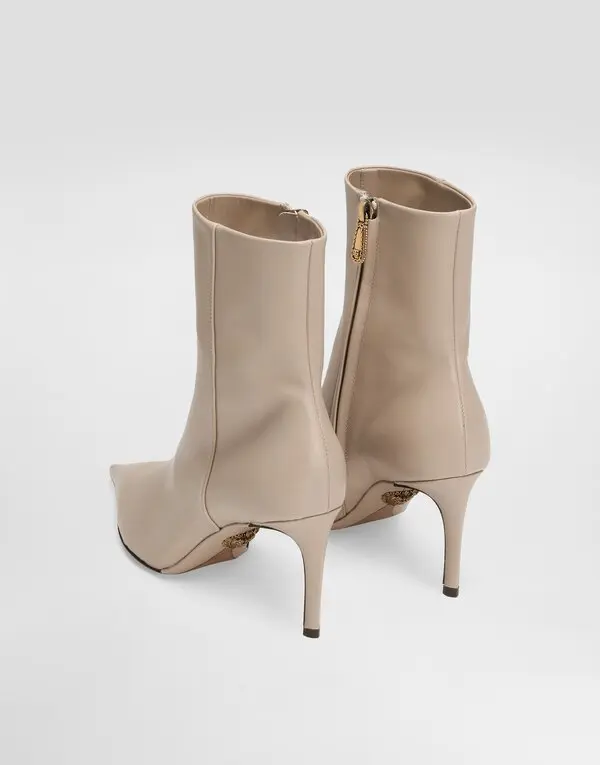 Dolce & Gabbana Devotion Calfskin Ankle Boots Boots And Booties - Beige