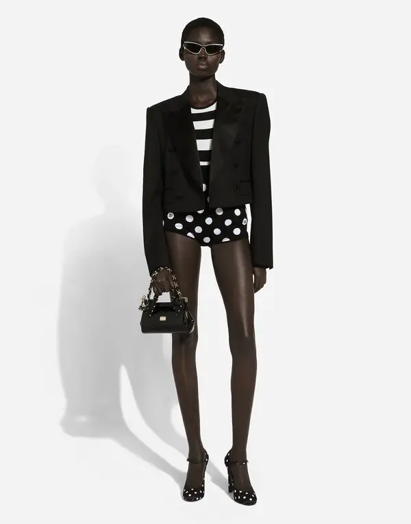 Dolce & Gabbana Cropped Double-breasted Wool Tuxedo Jacket Blazers Wool