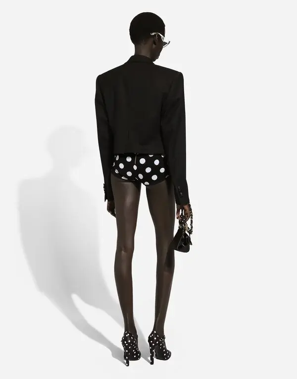 Dolce & Gabbana Cropped Double-breasted Wool Tuxedo Jacket Blazers Wool