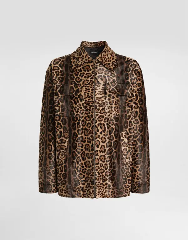 Dolce & Gabbana Leopard-print Pony Shirt Jacket