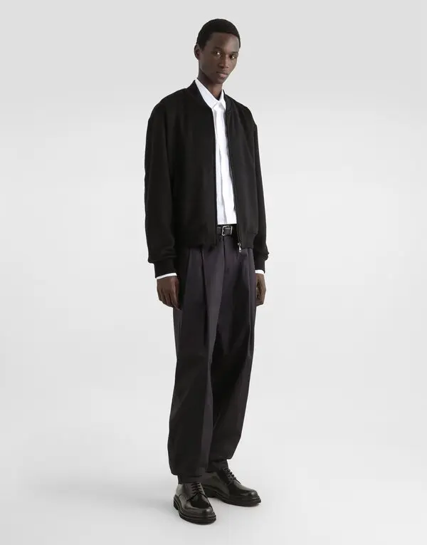 Dolce & Gabbana Cashmere Bomber Jacket Coats And Jackets - Black