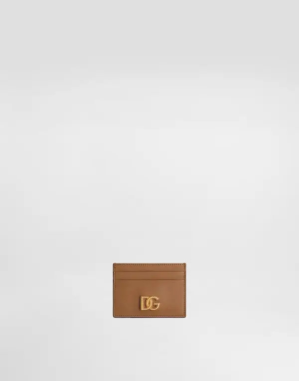 Dolce & Gabbana Woven Dg Logo Card Holder Wallets And Small Leather Goods Leather - Brown