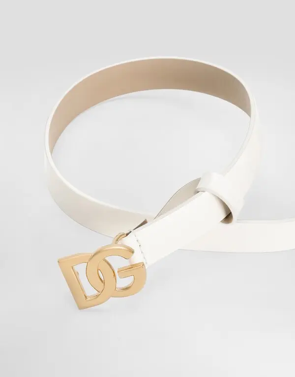 Dolce & Gabbana Patent Leather Belt With Dg Logo Accessories Leather