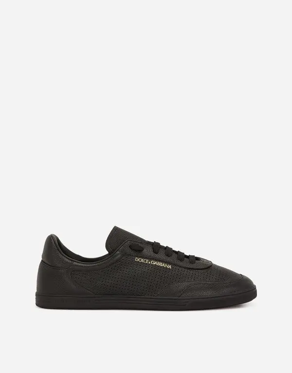 Dolce & Gabbana Perforated Calfskin Saint Tropez Sneakers - Black