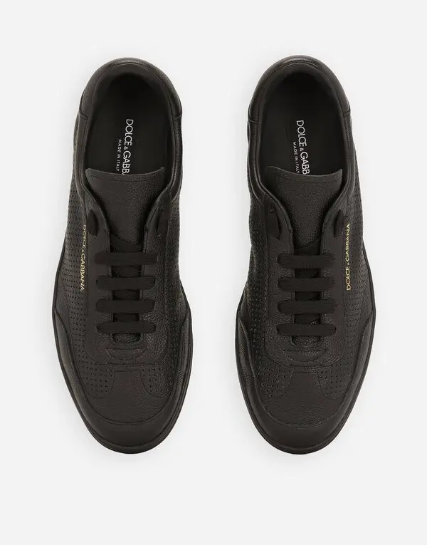 Dolce & Gabbana Perforated Calfskin Saint Tropez Sneakers - Black