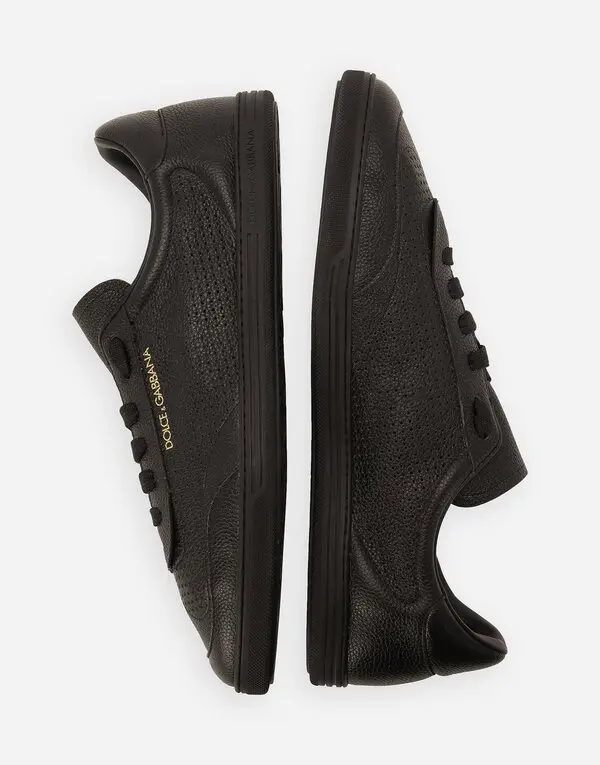 Dolce & Gabbana Perforated Calfskin Saint Tropez Sneakers - Black