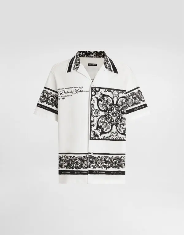 Dolce & Gabbana Majolica-print Hawaii Double Piqué Shirt Shirts - Multicolor